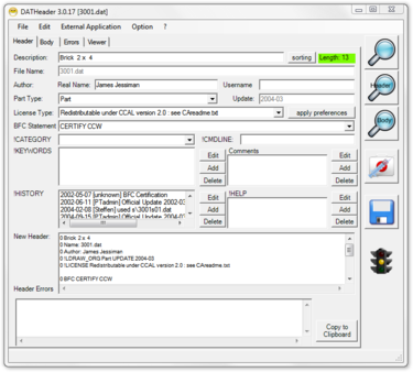 DATHeader - LDraw.org Wiki