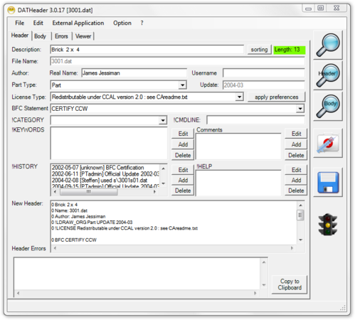 DATHeader - LDraw.org Wiki